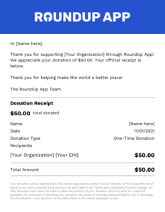 What are Donation Receipts/Tax Receipts? | Roundup App