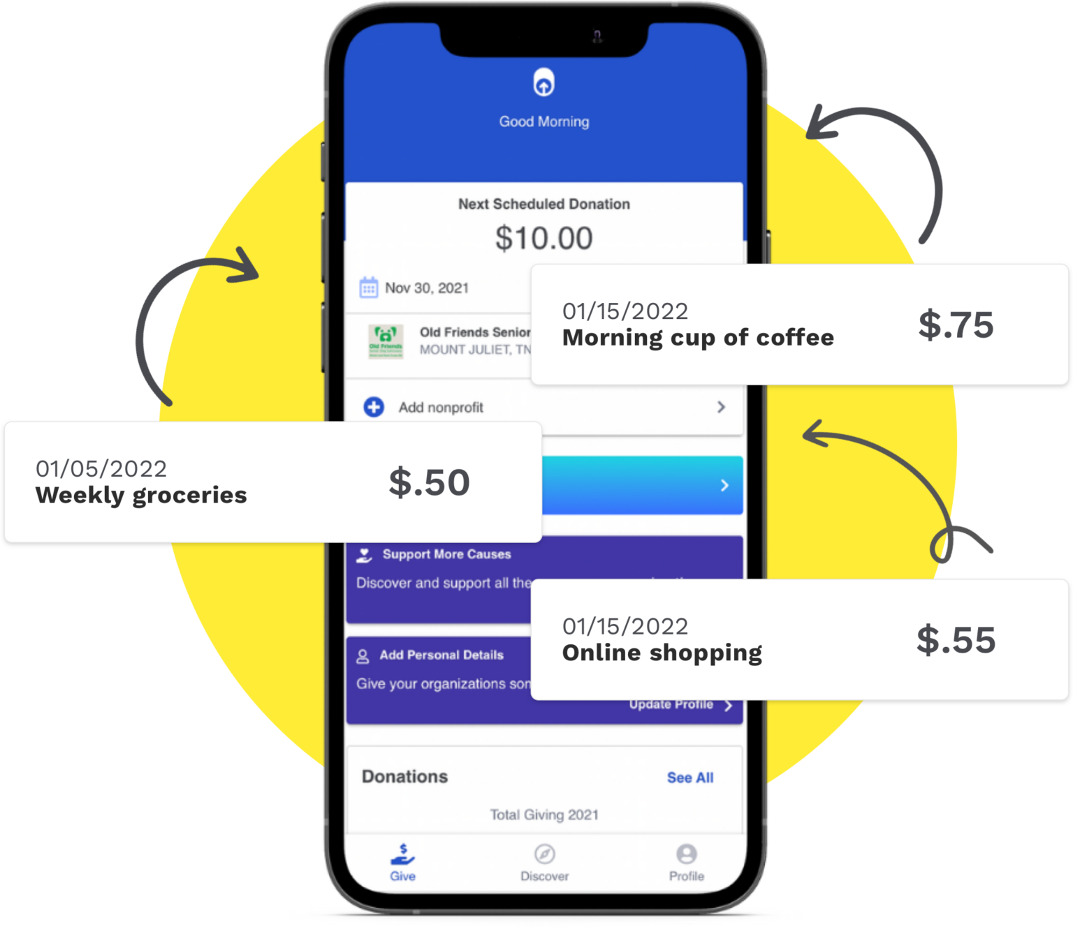 RoundUp App | Donate Your Change to Nonprofits
