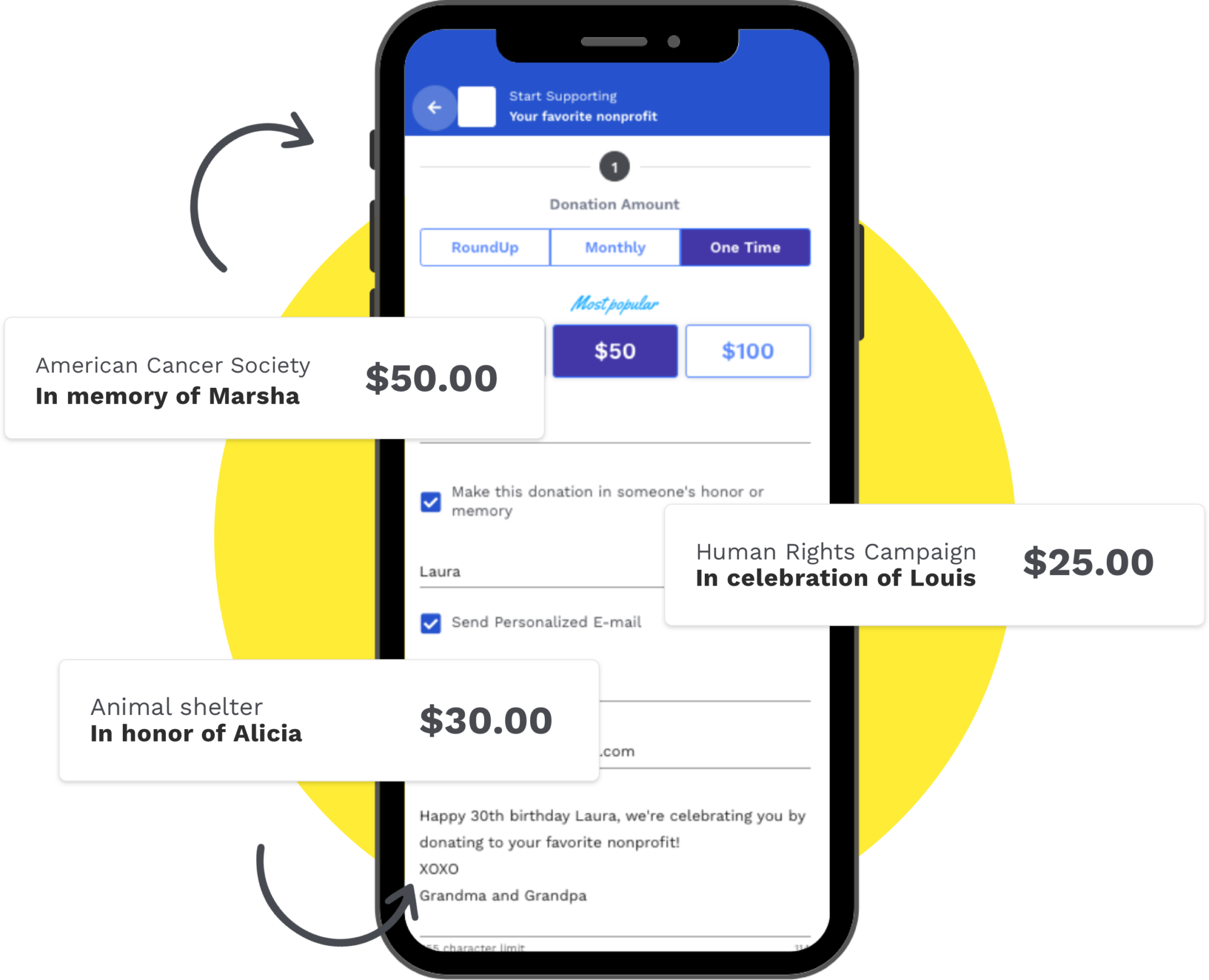 Donation App - RoundUp and donate to charities and nonprofits